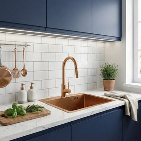 Kuchyňský nerezový dřez REA LEO 40 BRUSH COPPER kartáčovaná měď