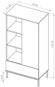 Regál Querty R70 Barevné provedení: Rockford Hickory