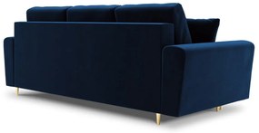 Modrá sametová rozkládací/s úložným prostorem pohovka 235 cm Kyoto – Cosmopolitan Design