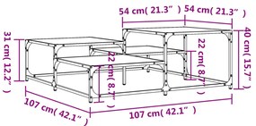 Konferenční stolek dub sonoma 107x107x40 cm kompozitní dřevo - Default Title