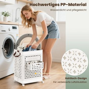 Costway 75 L koš na prádlo na kolečkách, prostorově úsporný koš na prádlo