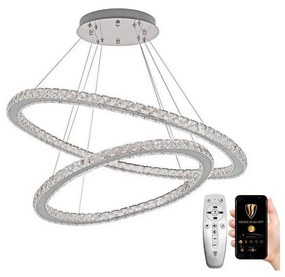 NEDES LED Stmívatelný lustr na lanku LED/160W/230V 3000-6500K stříbrná + DO ND3554