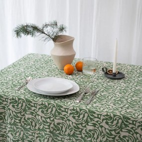 Lněný ubrus 140x300 cm Evergreen Damask – Linen Tales