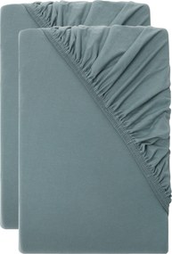 Livarno® Sada žerzejových napínacích prostěradel, 90–100 x 200 cm, 2dílná, tmavě zelená
