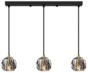 Toolight, stropní závěsné svítidlo 3xG9 APP587-3CP, černá, OSW-09758