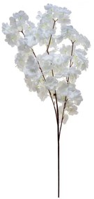 Bílá umělá rostlina rozkvetlá ovocná větvička – 95 cm
