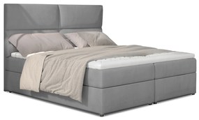 Kontinentální postel 145 cm Alyce (světle šedá) (s matracemi). 1027436