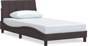 Rám postele bez matrace Hanko tmavě hnědá 100 x 200 cm textil 3310373
