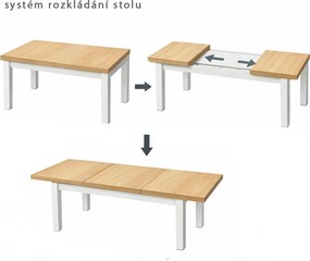 Rozkládací jídelní stůl CEPRANO | 120x85 cm | deska LTD s ABS + nohy masiv | oblé hrany | kvalitní zpracování | sonoma
