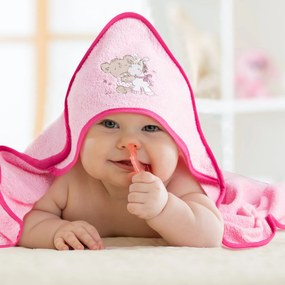 DĚTSKÝ BAVLNĚNÝ RUČNÍK BABY43 50X90 CM RŮŽOVÁ