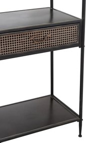 Černý kovový policový regál se šuplíkem Valio Black - 55*37*185cm