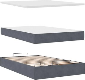 Osmanský rám postele s matrací tmavě šedá 120x200cm samet 3311178