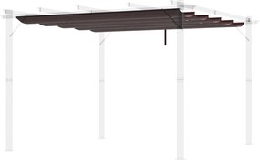Outsunny 2,5x2,55m Pergola - Náhradní Sklopná Střecha pro Zahradní Altán s 10 Odtokovými Otvory (Hnědá) | Aosom