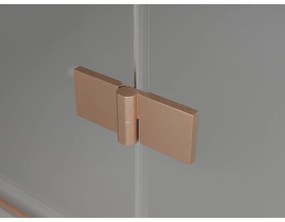 Mexen Lunar, L pětiúhelníkový sprchový kout naklápěcí doleva 100 x 90 cm, 8mm čiré sklo, profil měděná matná, 831L-100L-090P-65-00-L