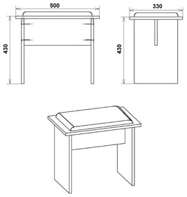 Vomaks Taburet T-7 ABS Barva: wenge, Materiál: tkanina - boston grey