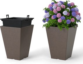Costway 2 květináč s vnitřním květináčem s drenážními otvory