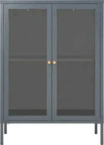 Příborník antracitový 75 x 35 x 105 cm ocel a sklo 336072