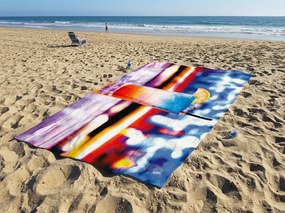 Rychleschnoucí XXL plážová osuška FRIZZEL barevná 150 x 210 cm, 100% mikrovlákno