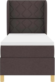 Postel s boxspringem s polštářem Tmavě hnědá 200 x 80 cm textil 3340784