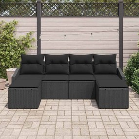 Set pohovek 6 ks Černá polyratan 3346833