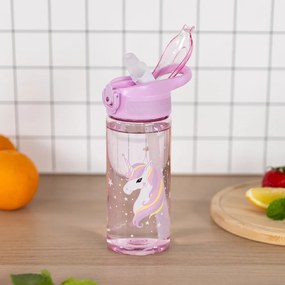 BAAGL Tritanová láhev na pití s brčkem Rainbow Unicorn 500 ml