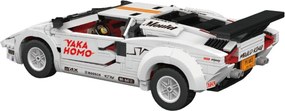 LEAN Toys Stavebnicové kostky – sportovní auto s dálkovým ovládáním RC, bílé, 1384 dílků