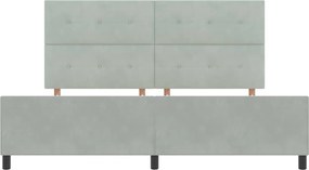 Postel s boxspringem s čelo Světle šedá 200 x 200 cm samet 3344963