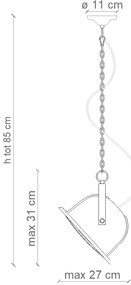 Ferroluce Závěsné retro svítidlo INDUSTRIAL, d. 27 cm, 1xE27