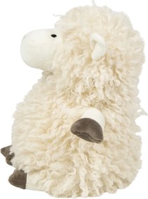 Bílá dveřní zarážka kudrnatá ovečka Sheep - 12*11*22 cm