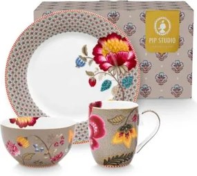 Pip Studio Blooming Tales snídaňová sada, khaki