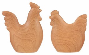 Velikonoční dekorace Slepice a kohout, 12 x 3 x 14 cm , sada 2 ks, polyresin
