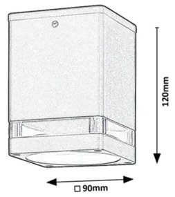 Rabalux 7818 - Venkovní bodové svítidlo ZOMBOR 1xGU10/35W/230V čtvercový IP54