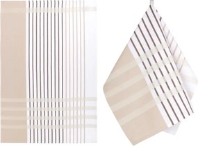 Bellatex Kuchyňská utěrka 1 ks 50x70 cm Proužek Hnědá,Béžová
