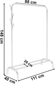 Věšákový stojan FELIKS Loft bílý