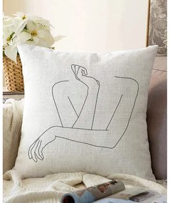 Povlak na polštář s příměsí bavlny Minimalist Cushion Covers Pose, 55 x 55 cm