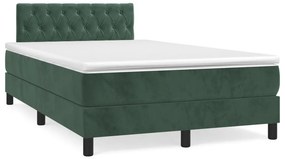 Box spring postel s matrací tmavě zelená 120x190 cm samet 3269858