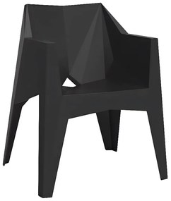 VONDOM Černá plastová jídelní židle VOXEL s područkami