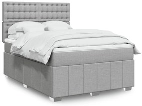 Box spring postel s matrací světle šedá 140 x 200 cm textil 3291705