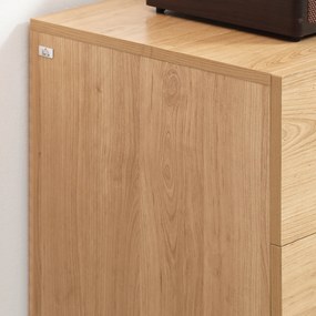 HOMCOM Komoda se 6 Zásuvkami a Masivními Dřevěnými Nohy 120 x 40 x 80 cm Dřevěná Barva