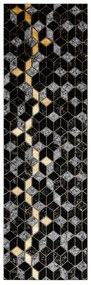 Hans Home | Běhoun Gloss 400B 86 3D geometric black/gold - 80x250