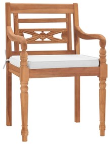 Židle Batavie 2 ks s poduškami masivní teak - Default Title