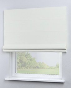 Římská roleta Capri barva bílá látka pletený vzor, zatemňovací