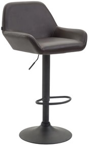 Barová židle Romsey - umělá kůže - černý rám | hnědá