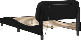 Rám postele bez matrace Hvar černý 100 x 200 cm textil 3207753