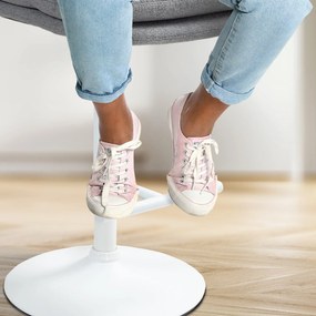 Sada 2 barových židlí Damar látka bílá konstrukce – šedá