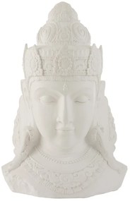 Bílá dekorace hlava Buddha - 56*41*84 cm