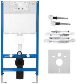 Rea Rea, Podomítkový WC systém K011A-Q + bílé skleněné tlačítko typ T, KPL-E0052
