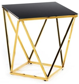 HowHomely | Konferenční stolek DIAMANTA 50x50 cm zlatá/černá | DD0123
