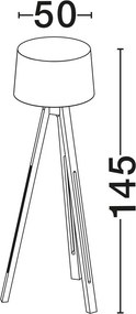 Bílá/v přírodní barvě stojací lampa (výška 145 cm) Leroy – Nova Luce