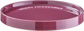 GOOD VIBES Talíř "Merry Friendsmas" 15 cm - bordó